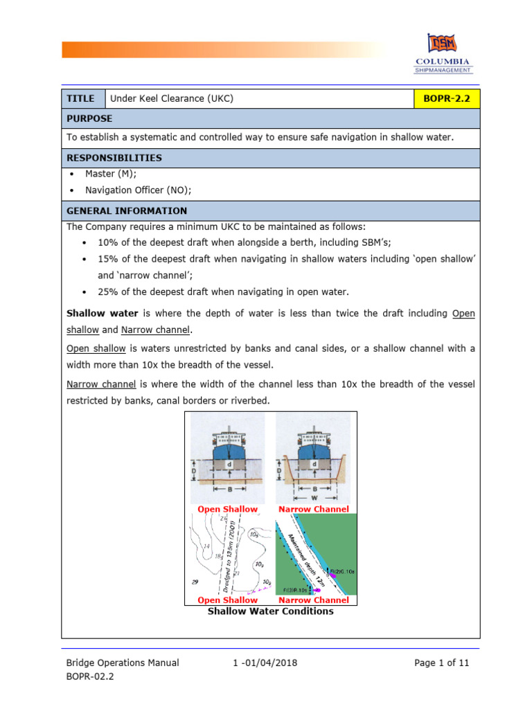 Under Keel Clearance Guidelines for Navigation | PDF | Ships | Shipping