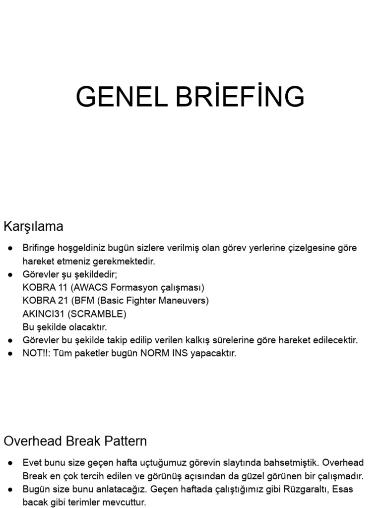Genel Briefing | PDF