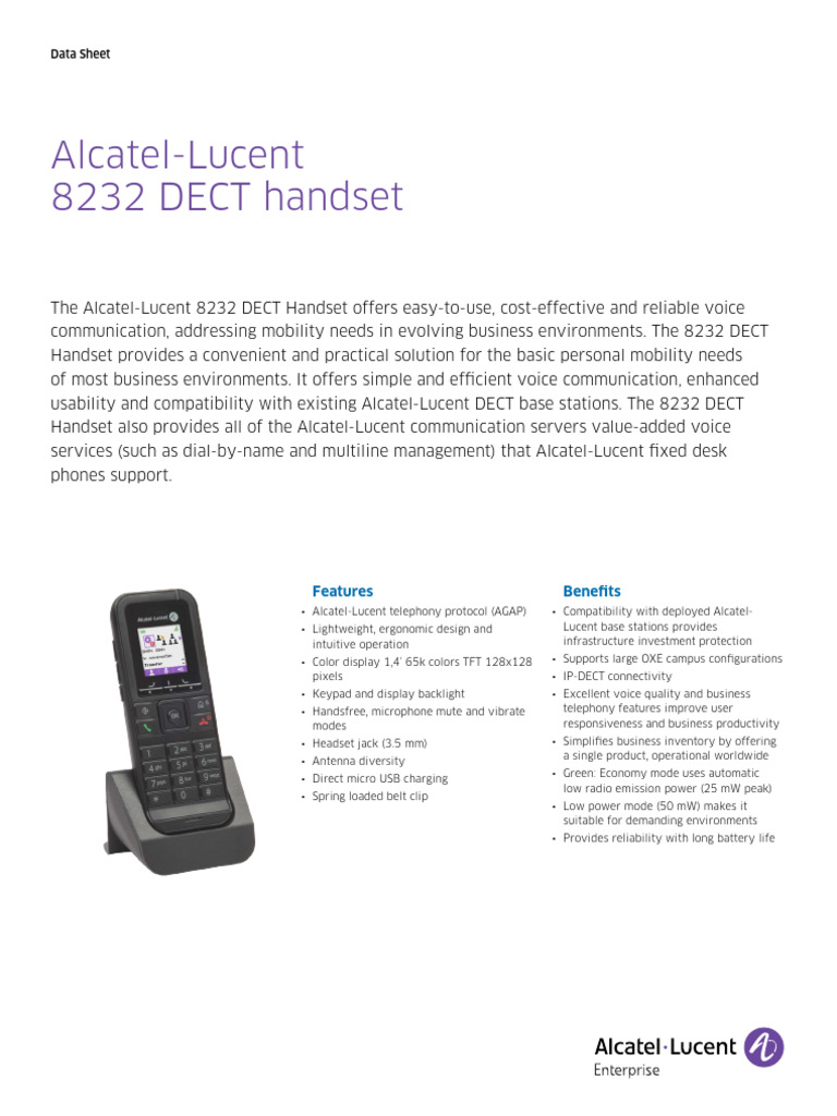 Postes Dect Datasheet | PDF | Telecommunications | Information And ...