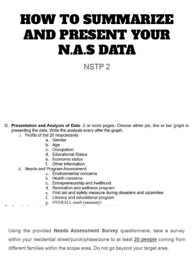 Summarizing and Presenting NAS Data | PDF | Survey Methodology