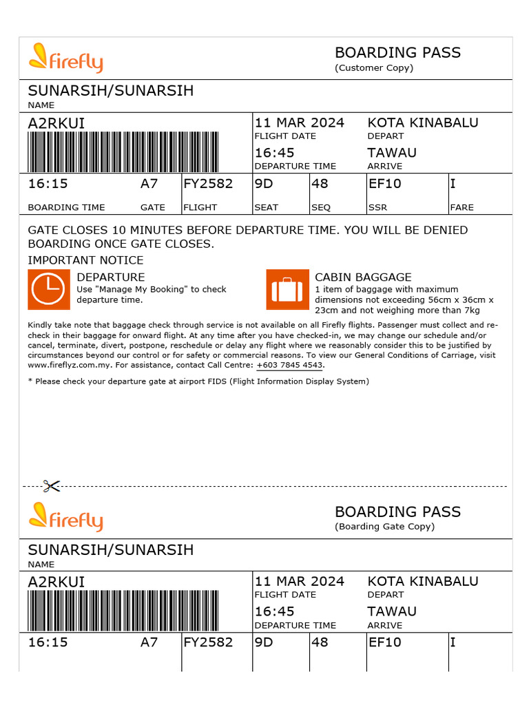 Firefly Online Check-In Instructions | PDF | Aviation | Transport