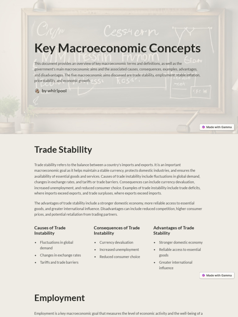 Key-Macroeconomic-Concepts | PDF | Macroeconomics | Inflation
