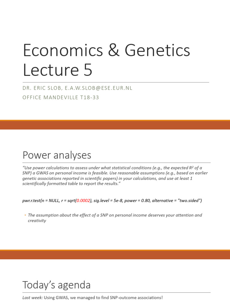 Lecture 5 Economics & Genetics 2023 - Complete | PDF | Single ...