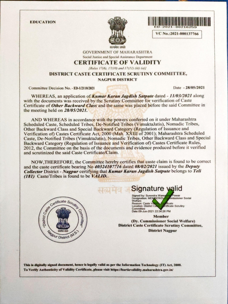 Caste Validity | PDF