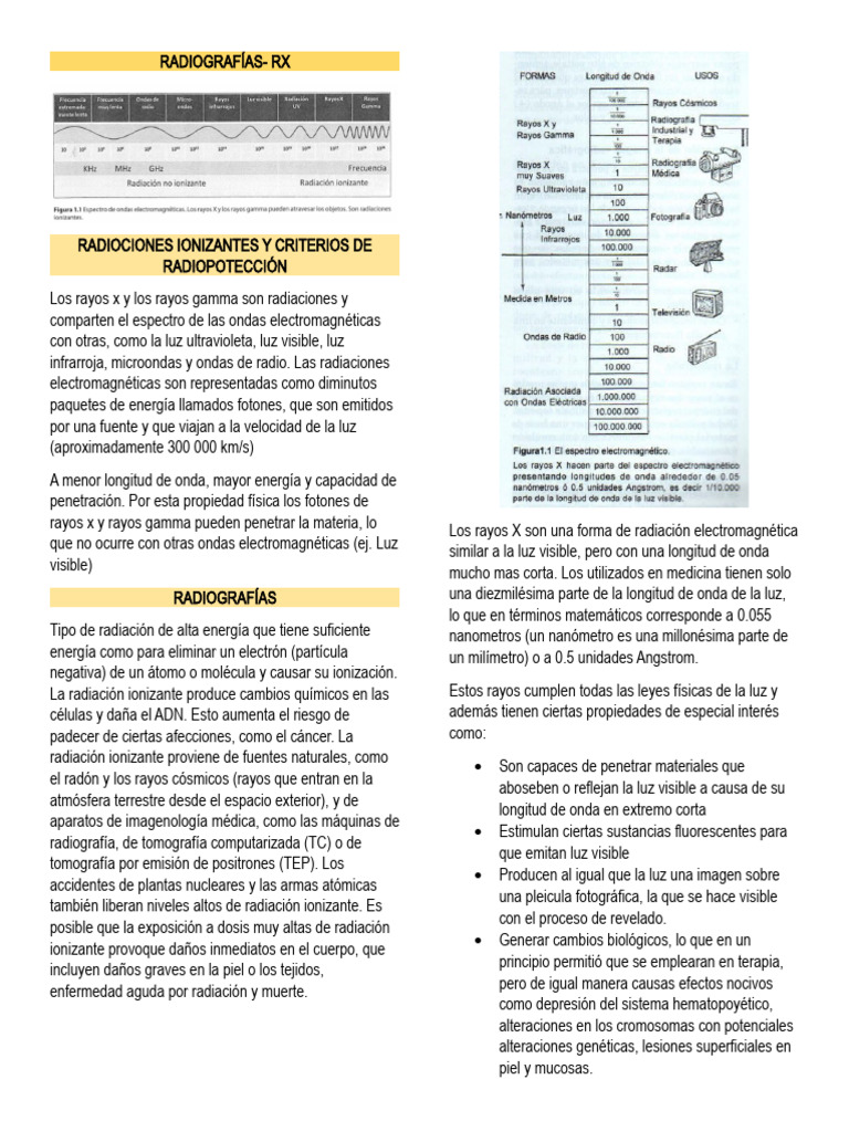 Radiografías: Ionización y Radioprotección | PDF | Radiación ...