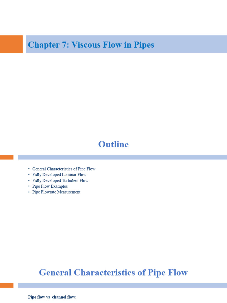 Chapter 7 1 Viscous Flow in Pipes | PDF | Turbulence | Fluid Dynamics