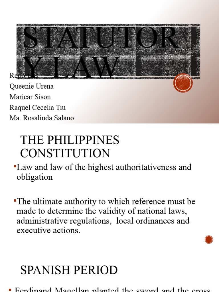 Statutory Law | Download Free PDF | President Of The Philippines ...