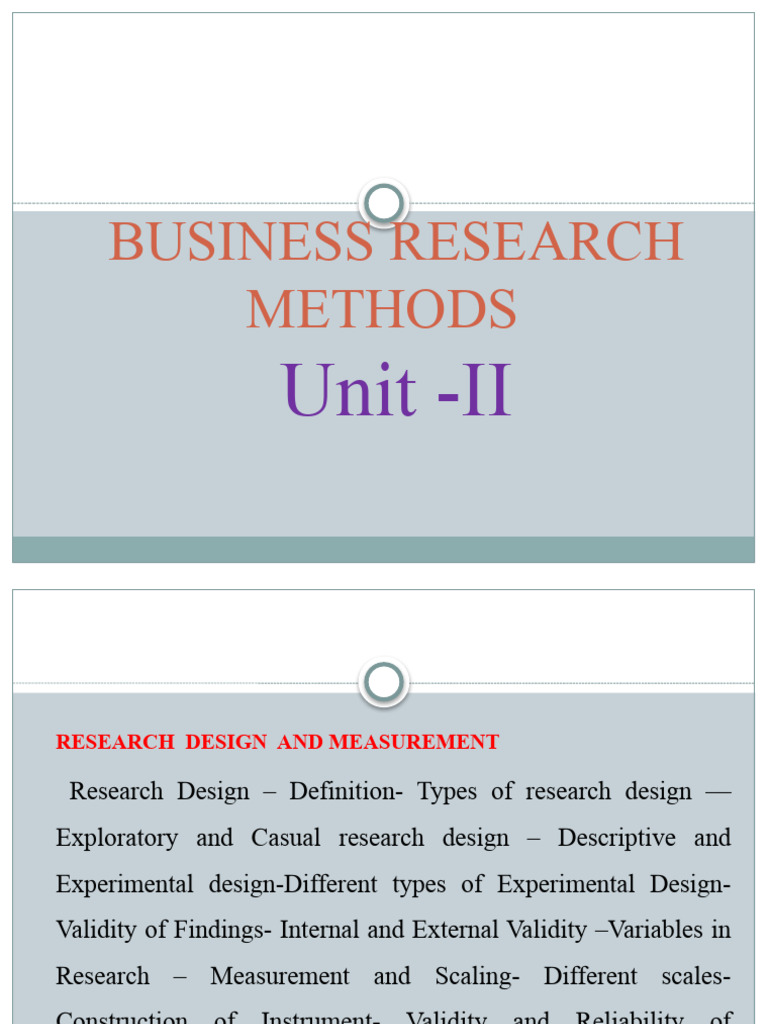 Unit - 2 BRM | PDF | Validity (Statistics) | Experiment