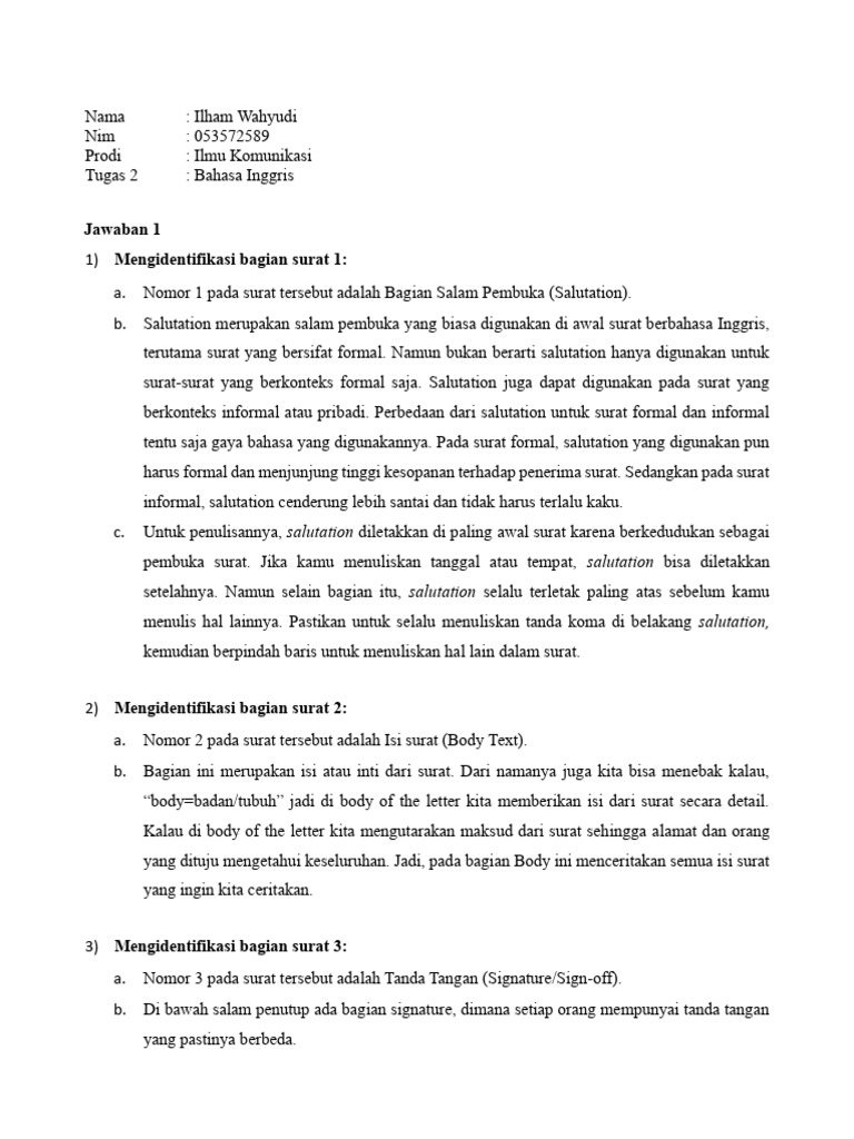 Tugas 2 Bahasa Inggris | PDF