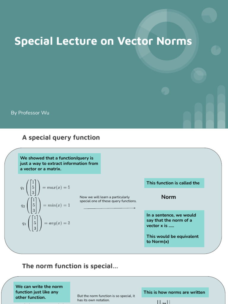 CS2810 - Lecture 5 | PDF | Norm (Mathematics) | Euclidean Vector