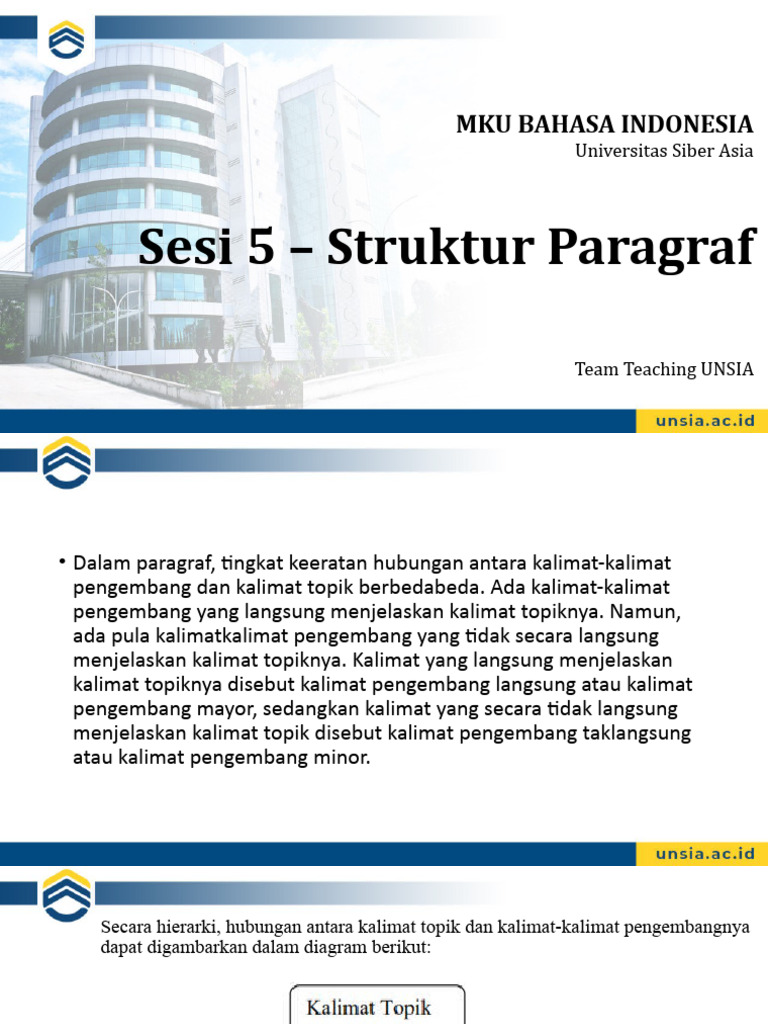 MKDU - BAHASA INDONESIA - SESI 5 - Struktur Dan Jenis Paragraf | PDF