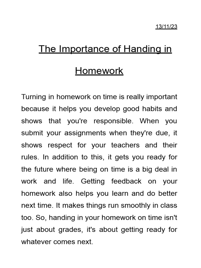 Handing in Homework | PDF