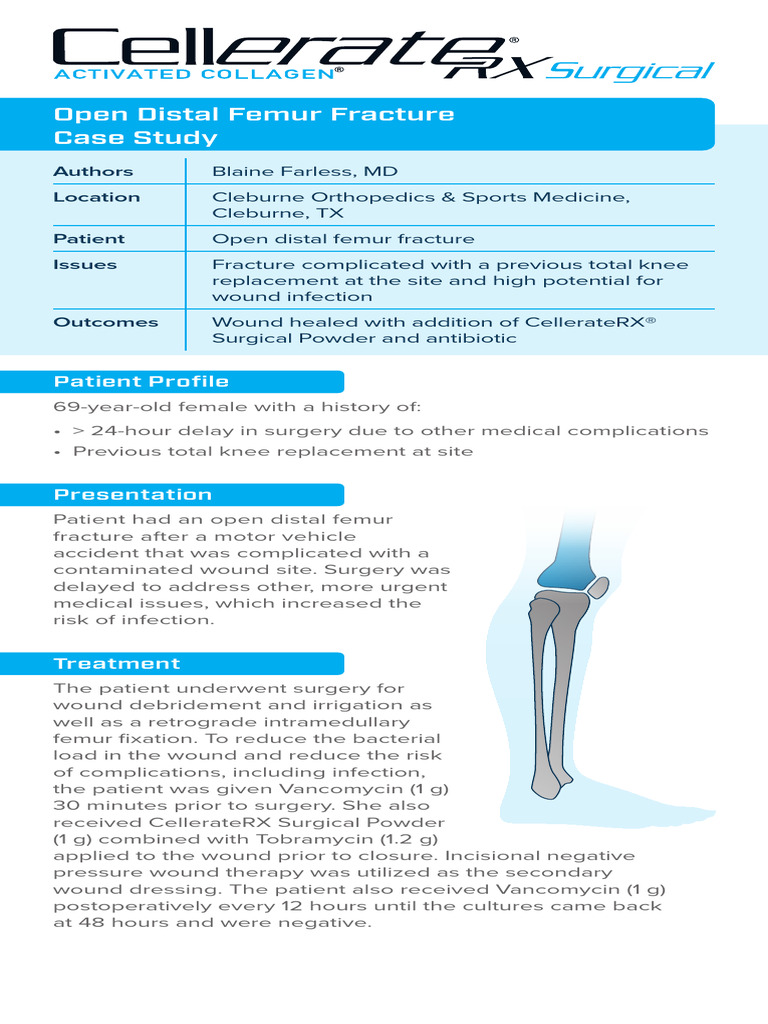 FINAL Farless Case Study Open Distal Femur Fracture | PDF | Wound | Surgery