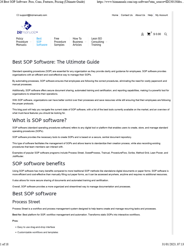26 Best SOP Software Pros, Cons, Features, Pricing (Ultimate Guide) | Download Free PDF | Share ...