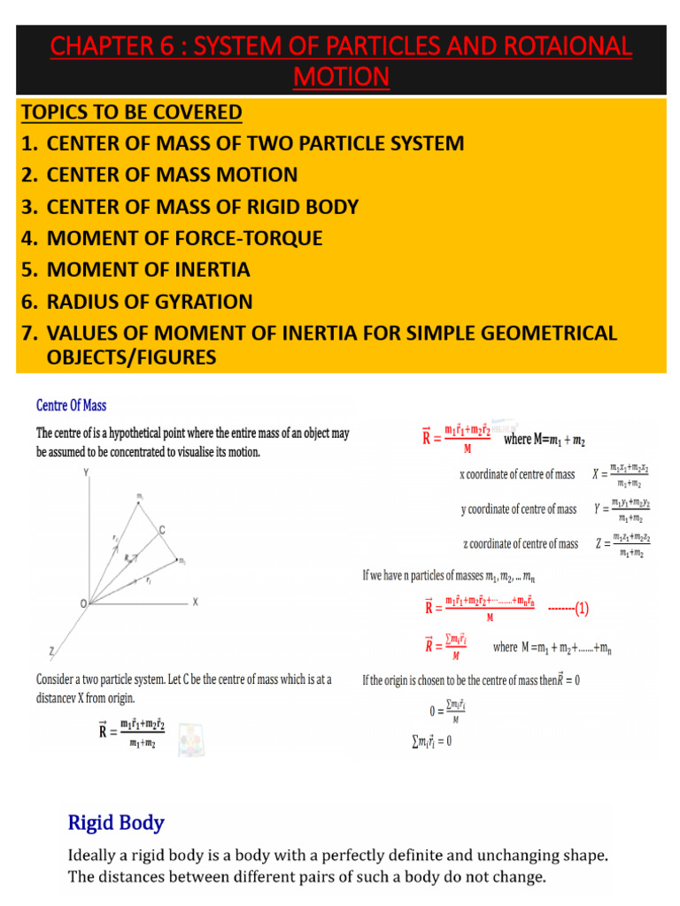 System of Particles and Rotational Motion | PDF
