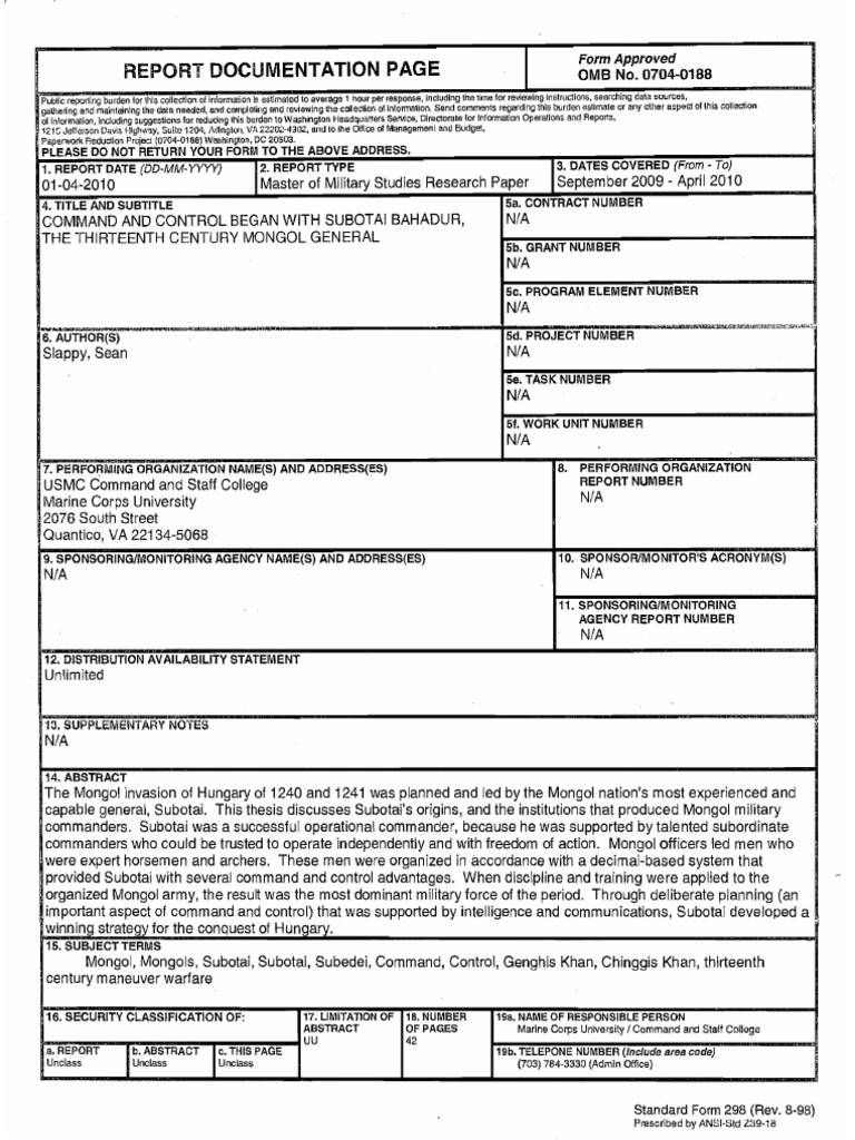 Command and Control Mongol Art of War | PDF | Genghis Khan | Mongol Empire