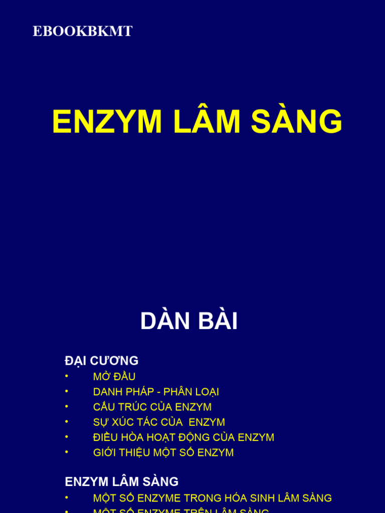 SLIDE BÀI GI NG - Enzym Lâm Sàng (TS. Lê Xuân Trư NG) | PDF