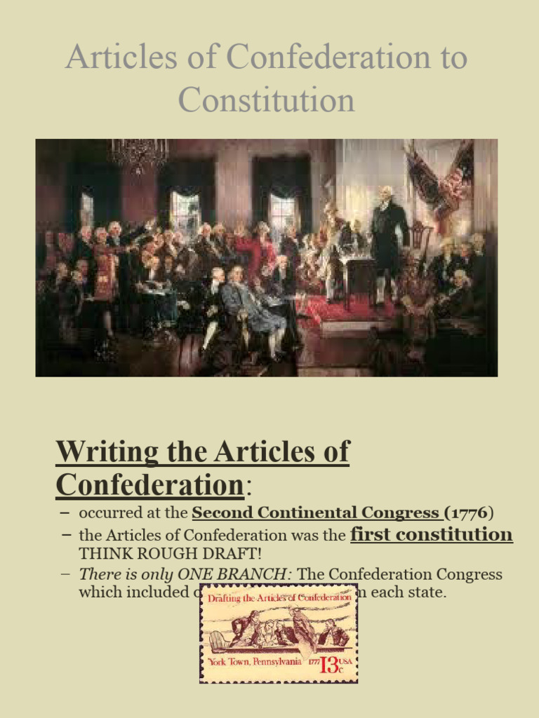 From Articles of Confederation to Constitution | PDF | Law Of The ...