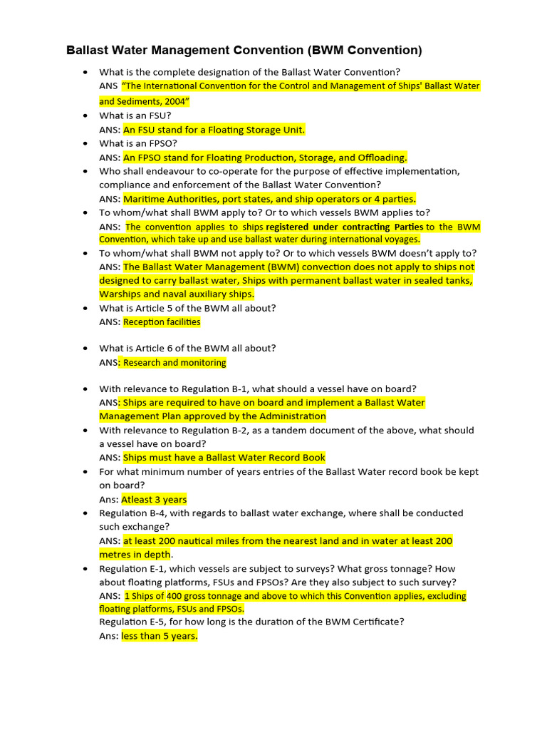 Study Guide Marlaw Final Exam | PDF | Ships | Shipping