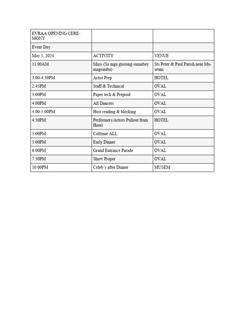 Evraa Opening Ceremony 3 | PDF