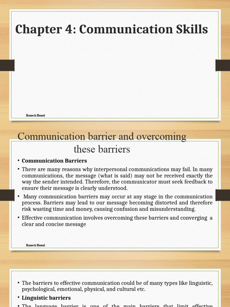 Chapter 4 Communications Skills | PDF | Communication | Body Language