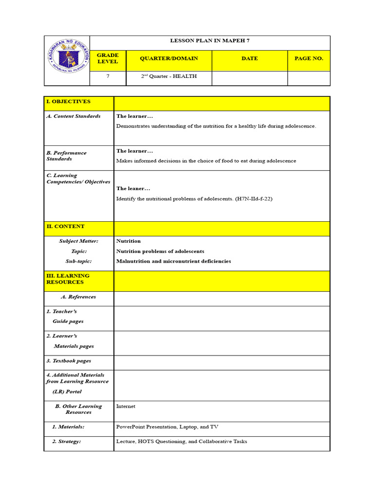 Final Najud Ni LP | PDF | Malnutrition | Nutrients