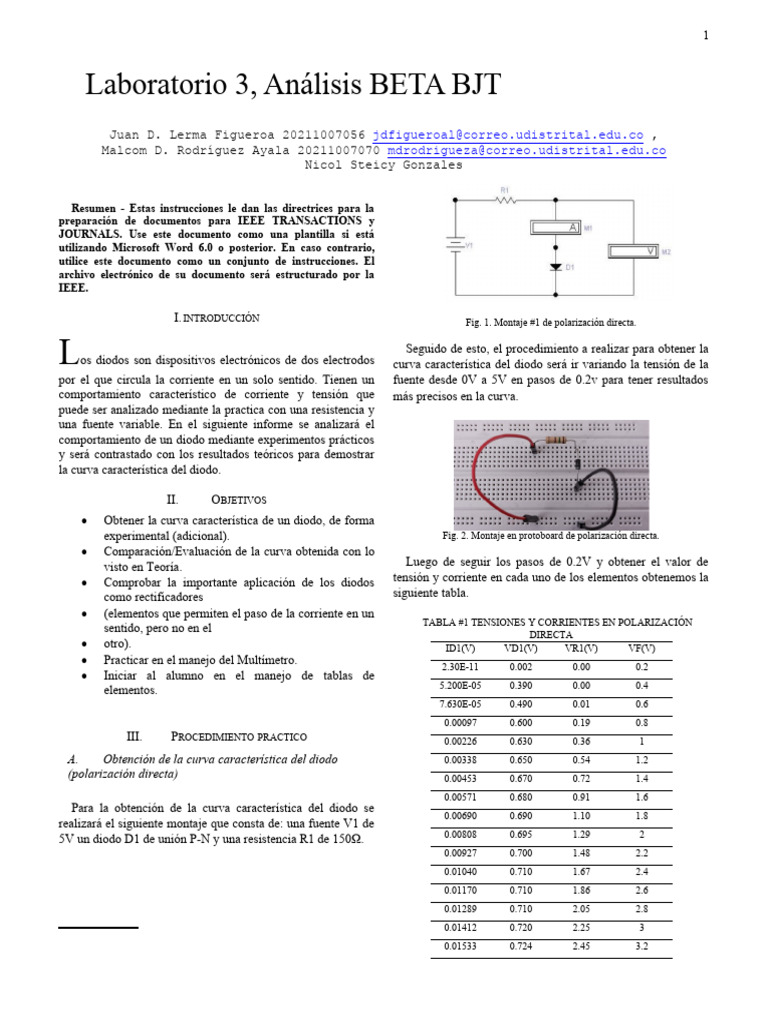 Lab Electronica 3 | PDF | Diodo | Ingeniería Electrónica