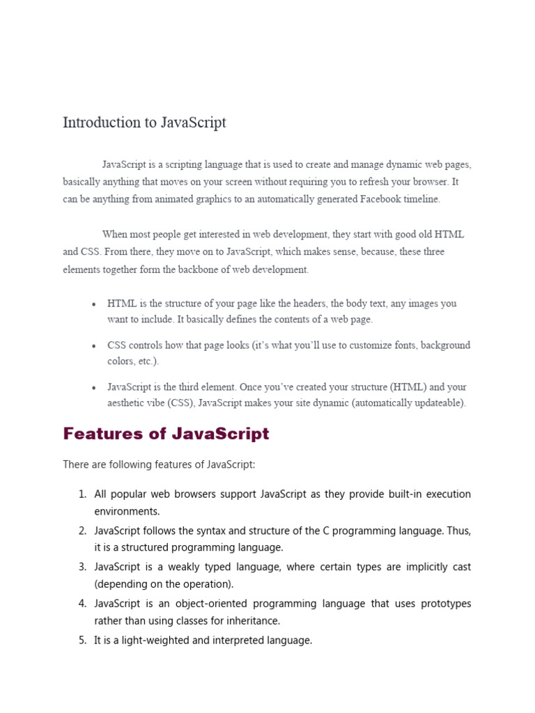 Introduction to JavaScript | PDF | Java Script | Data Type