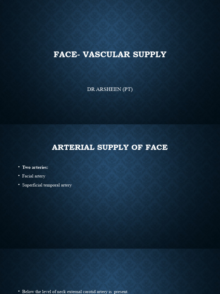 Facial Vascular Anatomy Guide | PDF