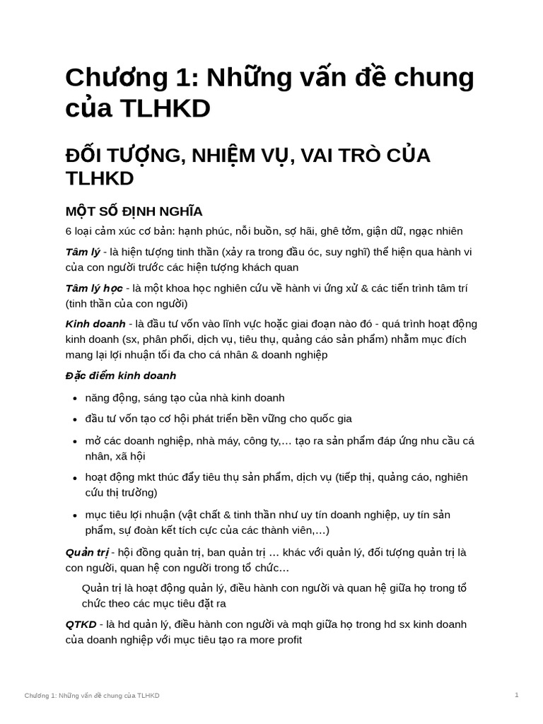 Chương 1 TLH | PDF