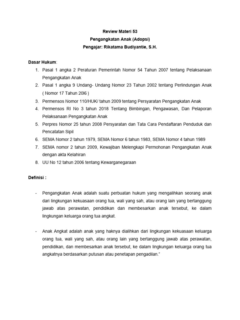 53.pengangkatan Anak (Adopsi) | PDF