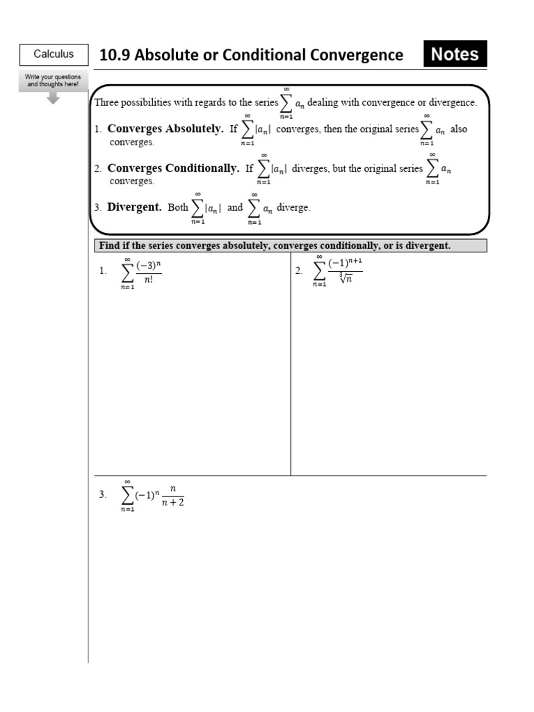 Calc 10.9 Packet | PDF | Mathematics | Functions And Mappings
