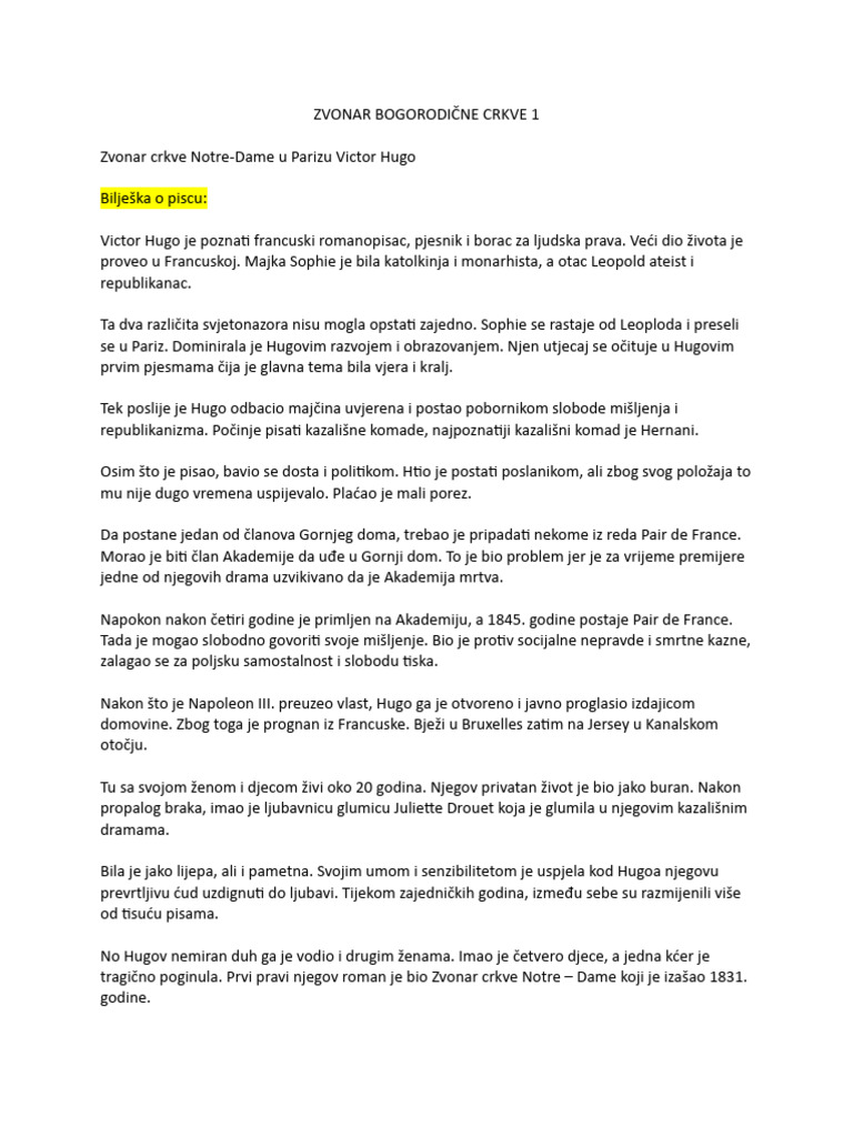 Zvonar Bogorodične Crkve 1 | PDF