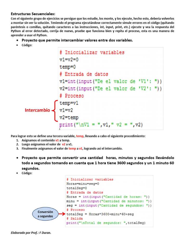 Proyectos Usando Estructuras Secuenciales | PDF | Raíz cuadrada ...