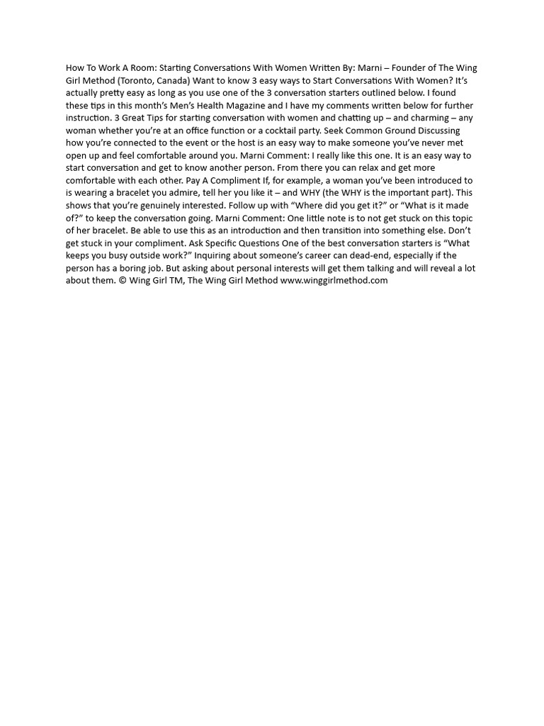 How To Work A Room | PDF