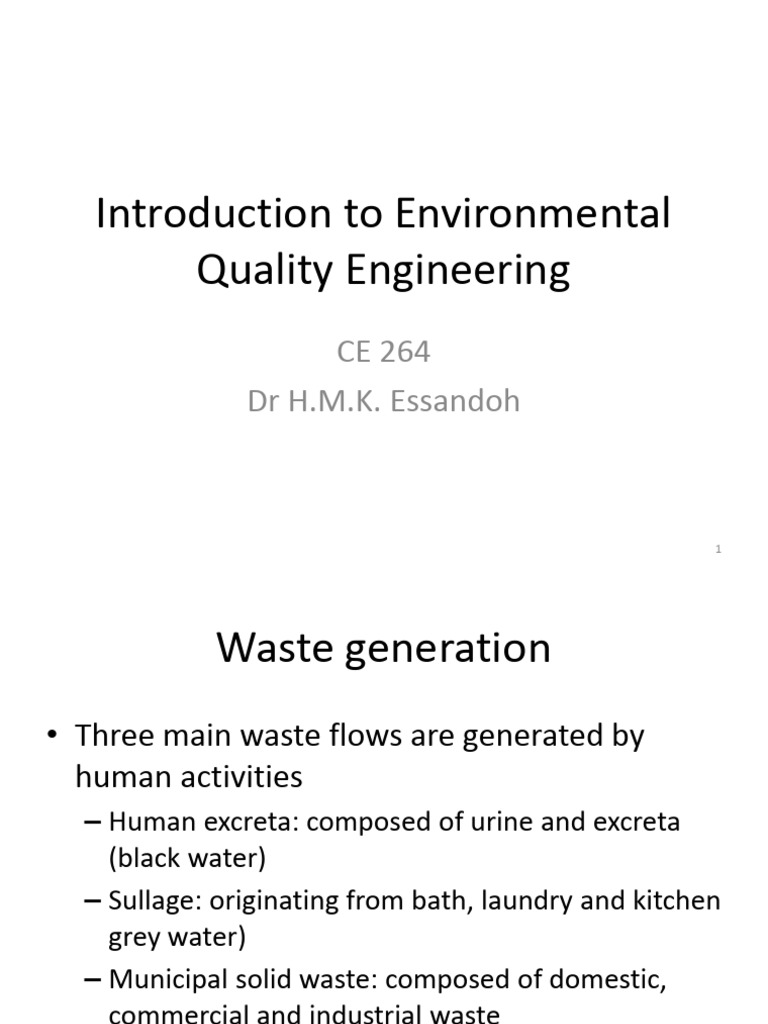 Dr. Essandoh (Summary) - Environmental Engineering - 1 | PDF | Sanitation | Latrine