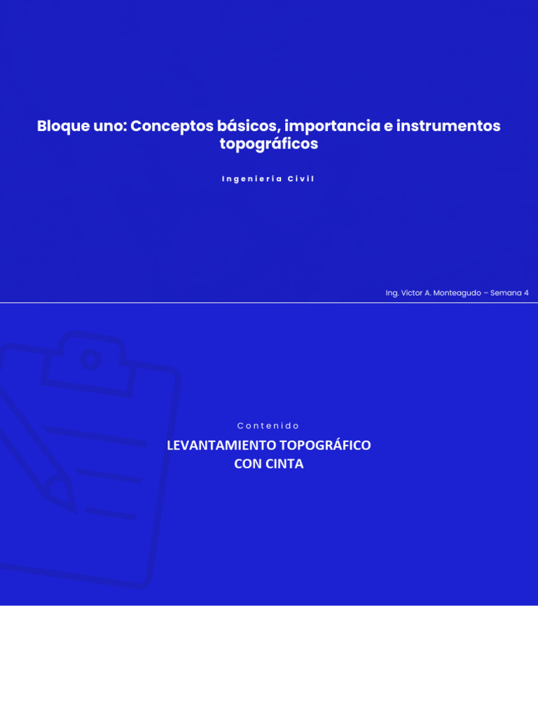 Semana 4 Topo 1 - Semipresencial - CI-2024 | Descargar gratis PDF | Topografía | Distancia