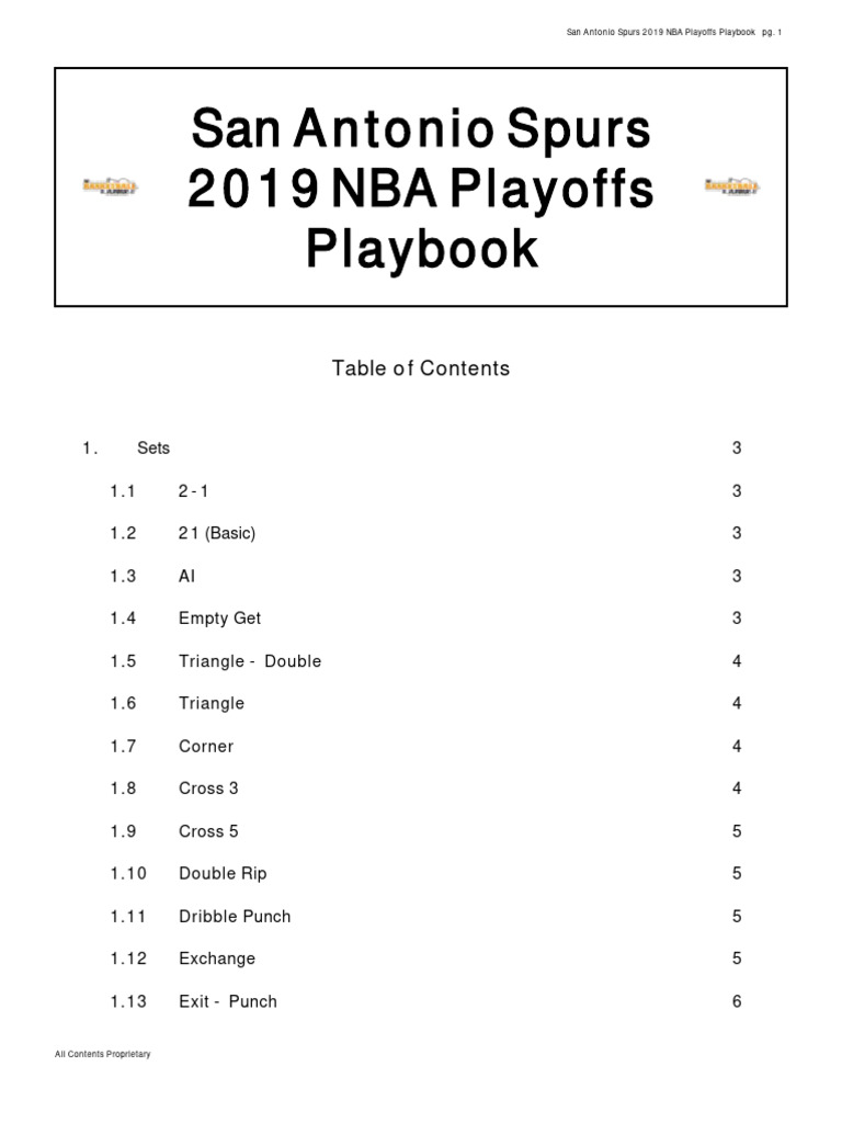 San-Antonio-Spurs-2019-NBA-Playoffs-Playbook | PDF | National ...