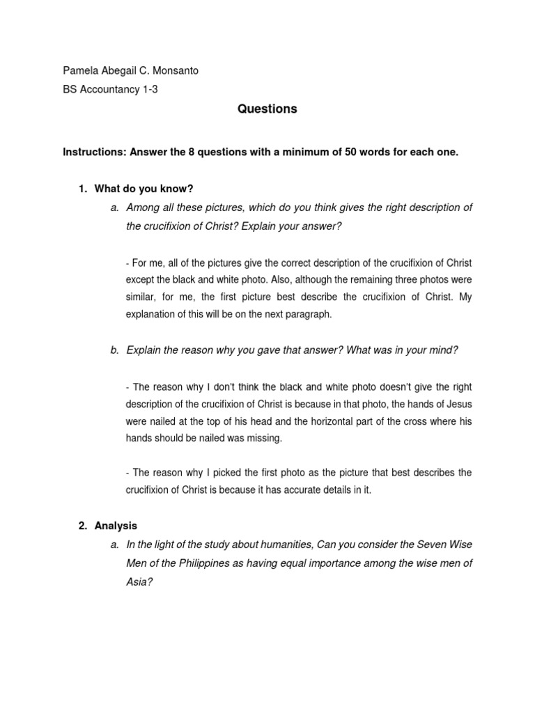 Module 1 Activity | PDF | Crucifixion Of Jesus | Knowledge