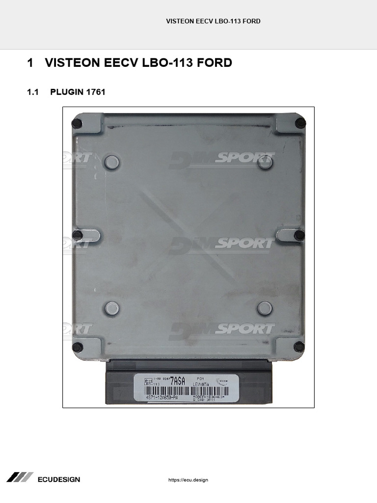 Visteon Eec-V Lbo-113 Ford | PDF