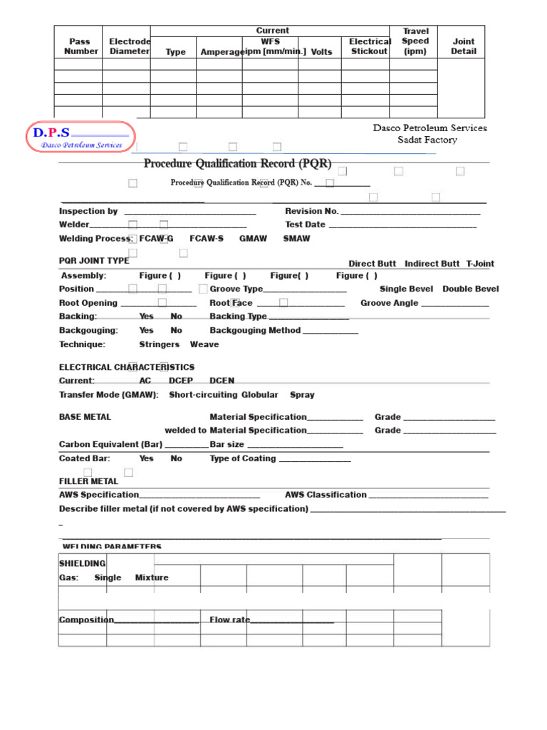 Procedure Qualification Record (PQR) No | PDF | Welding | Construction