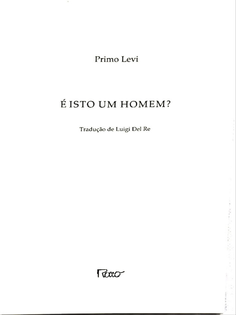 É Isto Um Homem - Primo Levi | PDF