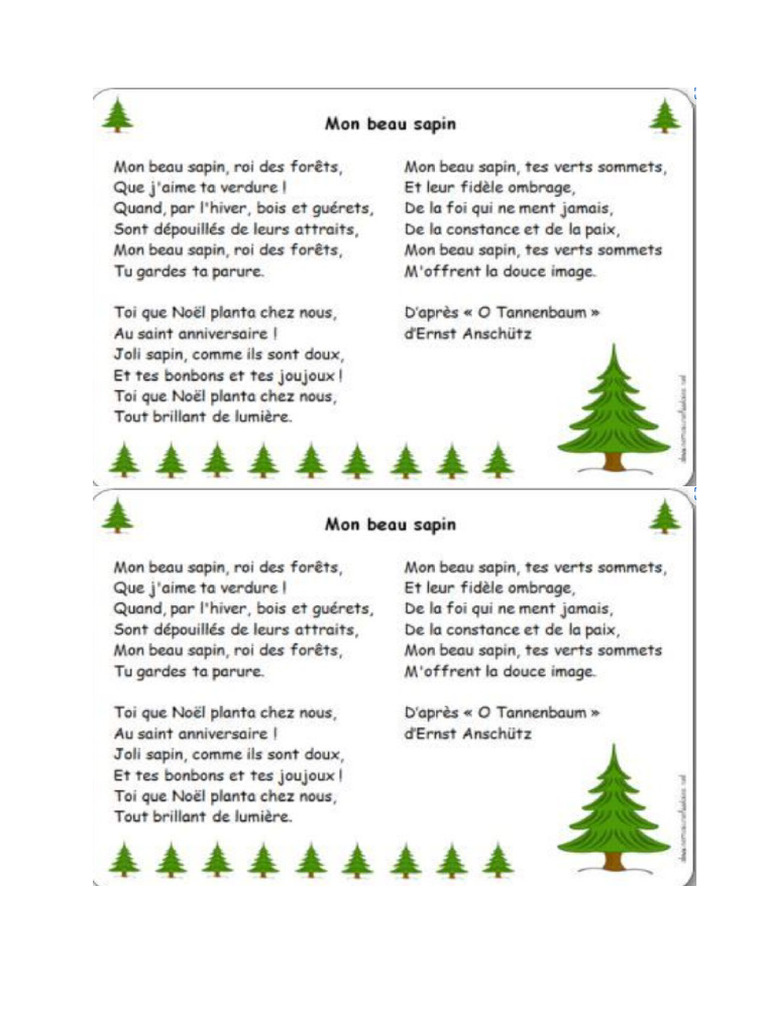 Mon Beau Sapin | PDF