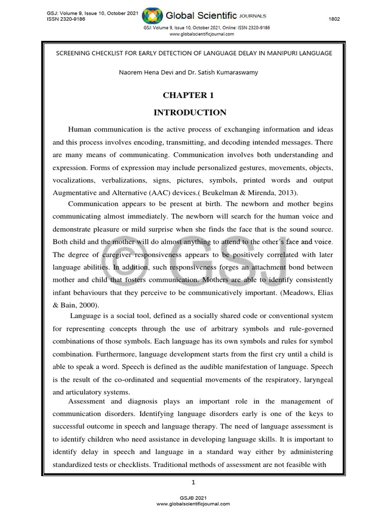 Early Language Delay Detection Checklist | PDF | Speech | Language ...