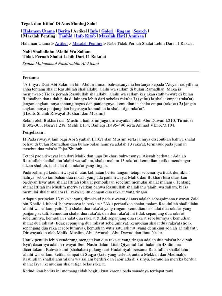 Syaikh Muhammad Nashiruddin Al-Albani - Nabi Shallallahu 'Alaihi Wa ...