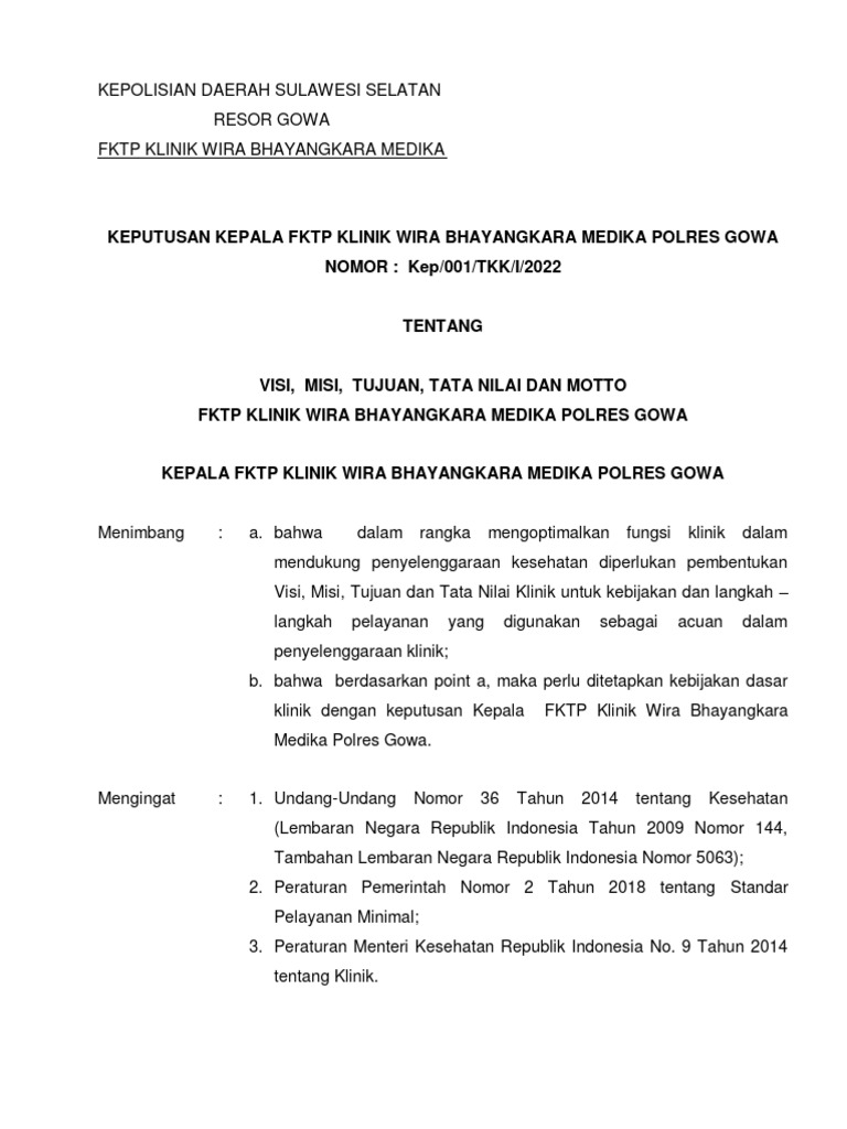 001 SK Visi Misi | PDF