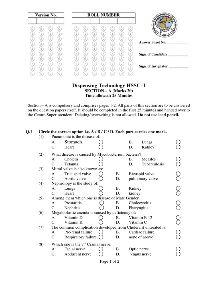 Dispensing Technology-I | PDF | Heart Valve | Urinary Tract Infection