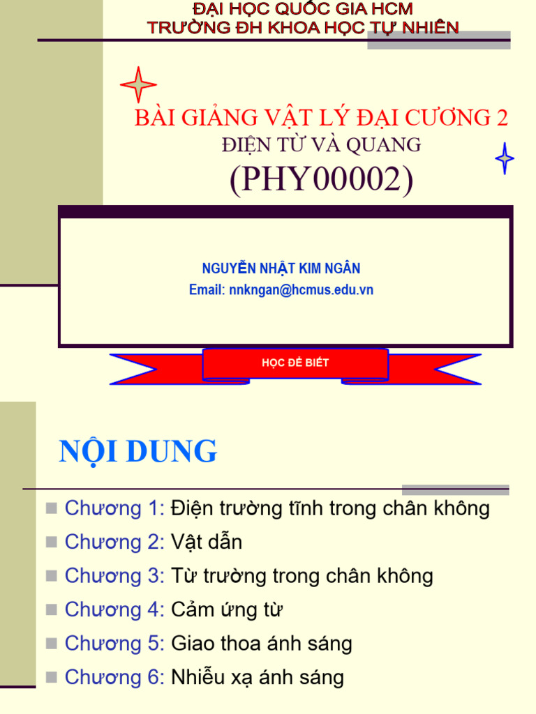 Baigiang ĐIỆN VÀ TỪ Chương 1 KN 2024 | PDF