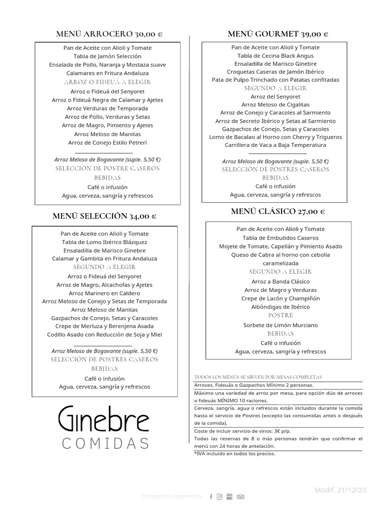 Menus Comida 21 12 23 | PDF | Alimentos | Cocina