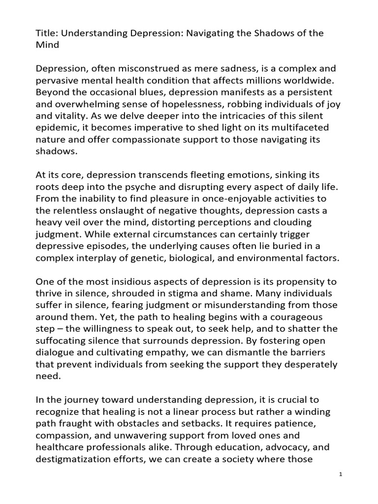 Navigating The Shadows of The Mind | PDF | Self-Improvement